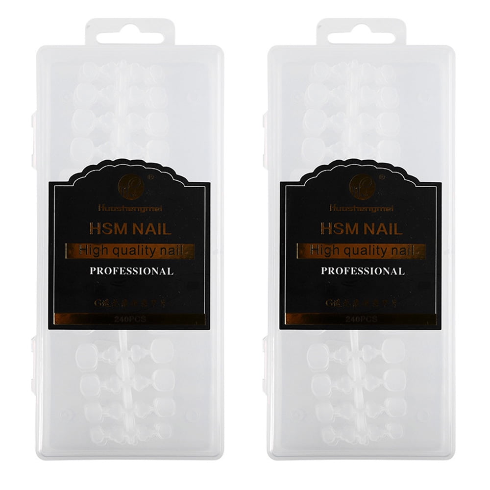Fake Toenail Tips Acrylic False Toenails Full Cover Artificial French ...