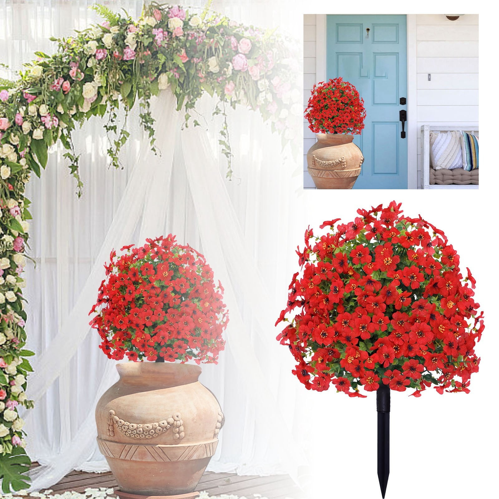 Topiary - Artificial Ball Shaped Bushes for Front Porch, Garden Decor ...