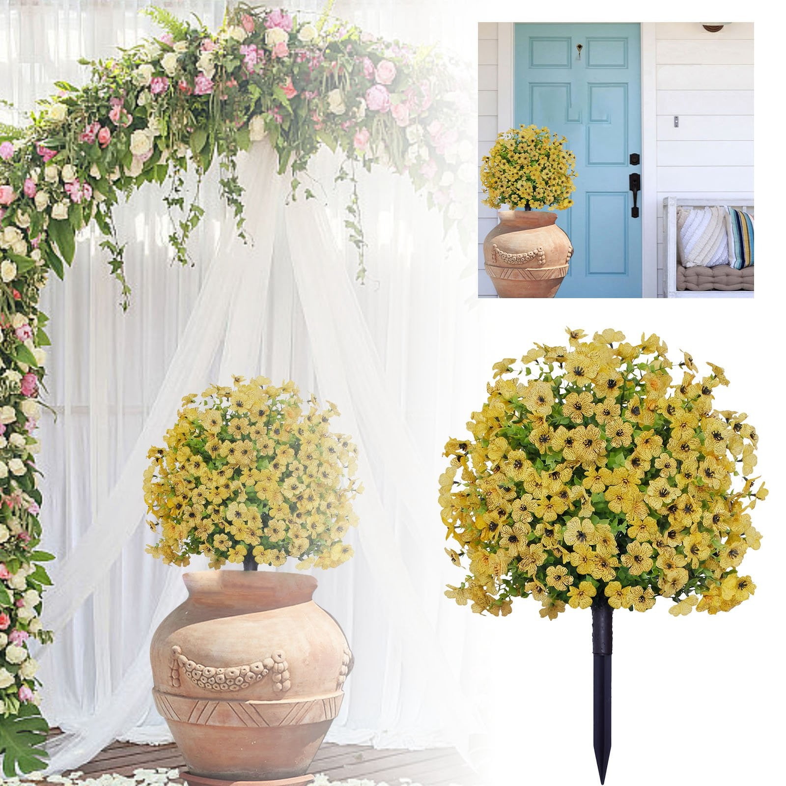 Topiary - Artificial Ball Shaped Bushes for Front Porch, Garden Decor ...