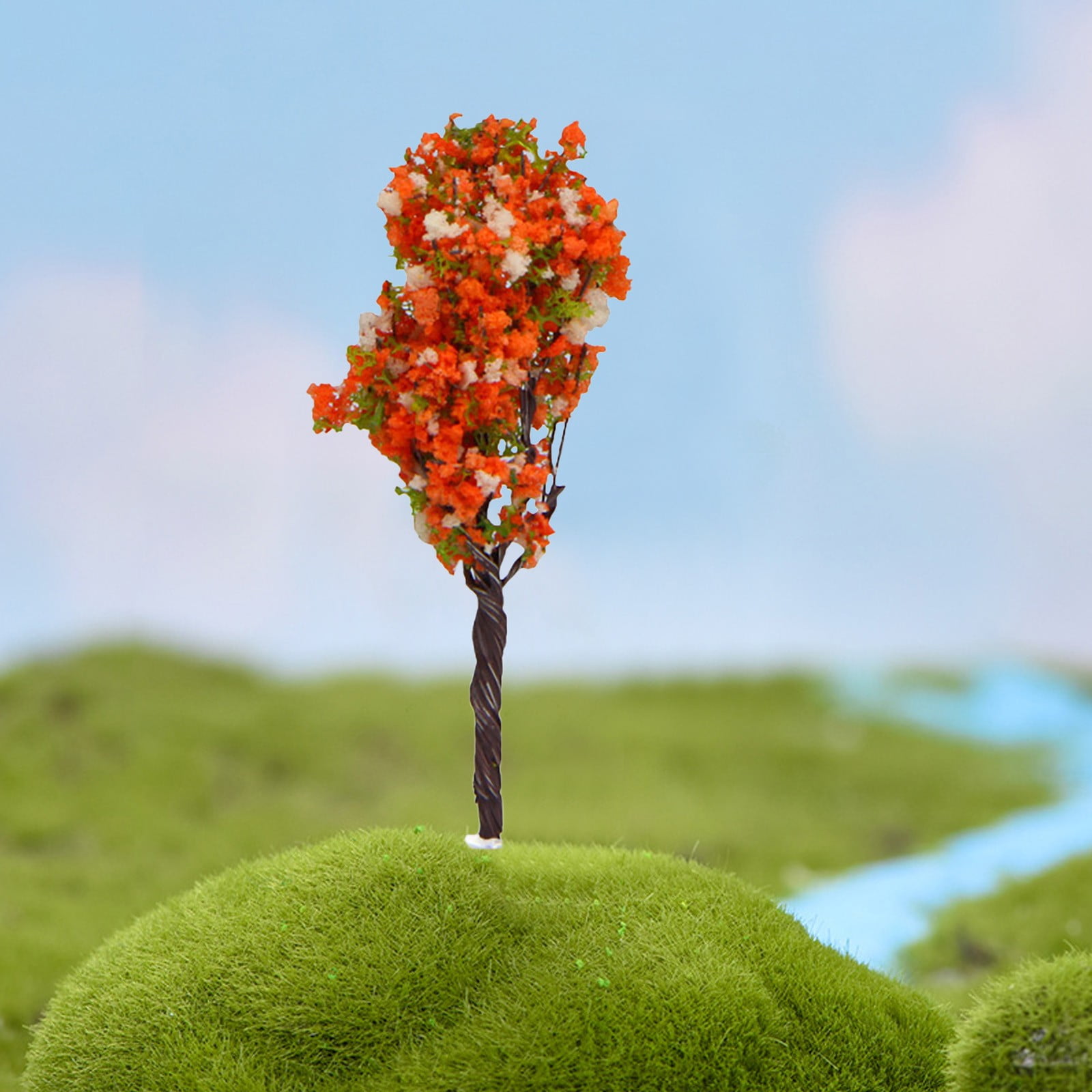 Fake Tree Model Trains 8pcs Micro Miniature Model Accessory Simulation ...