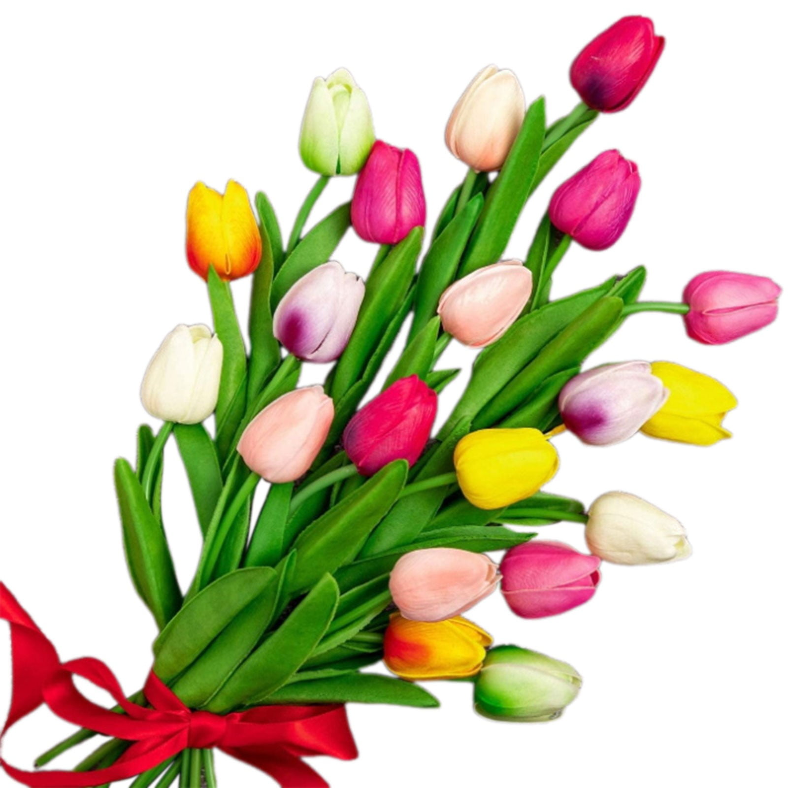 Fake Tulips on Sale Barhoo Tulips Artificial Flowers 20 Pcs Multicolor ...