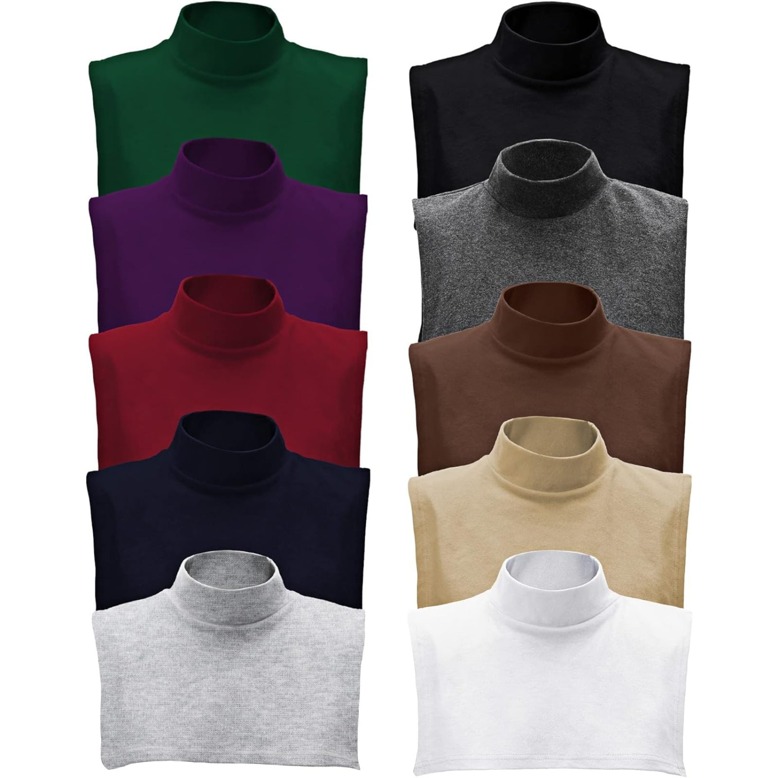 Fake Turtleneck Dickey Detachable Collars Set Half Top Mock Blouse ...