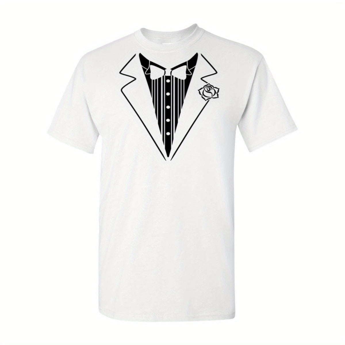 Fake Tuxedo Tux Bachelor Party Funny Hipster Cool Prank Shirt Wedding ...