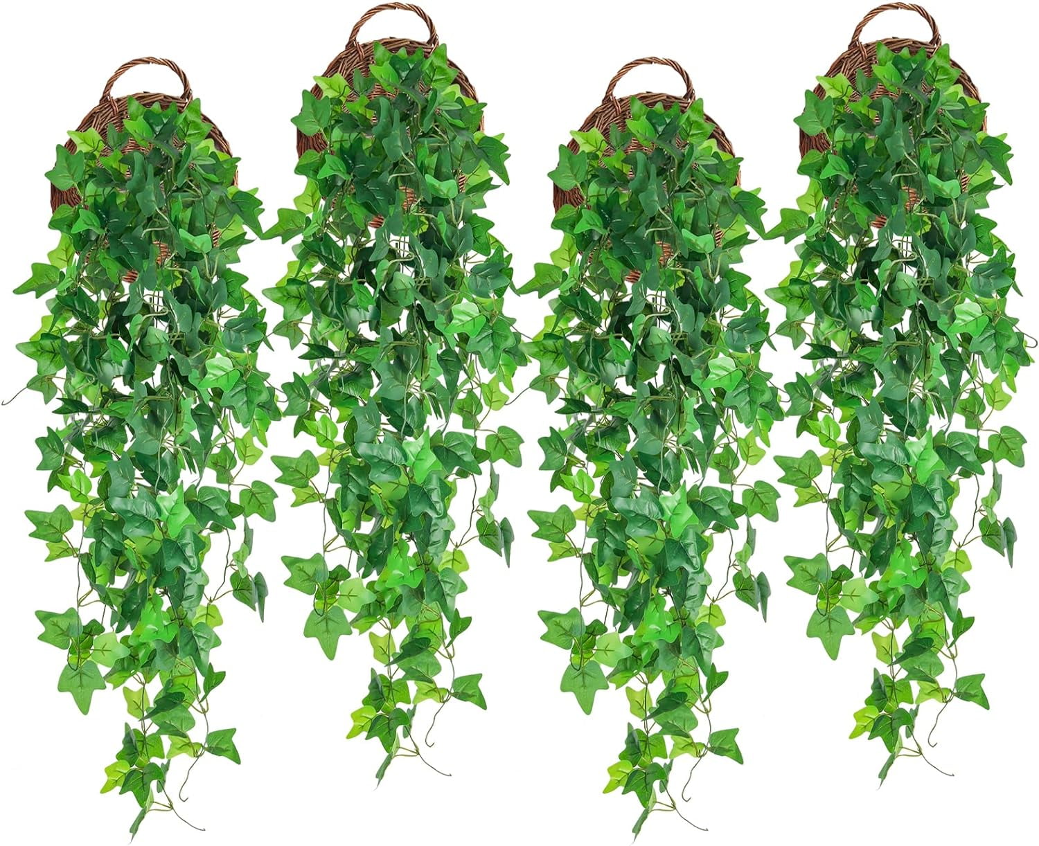 Fake Vines 4pcs Artificial Ivy Hanging Plant Silk Leaves Faux Greenery ...