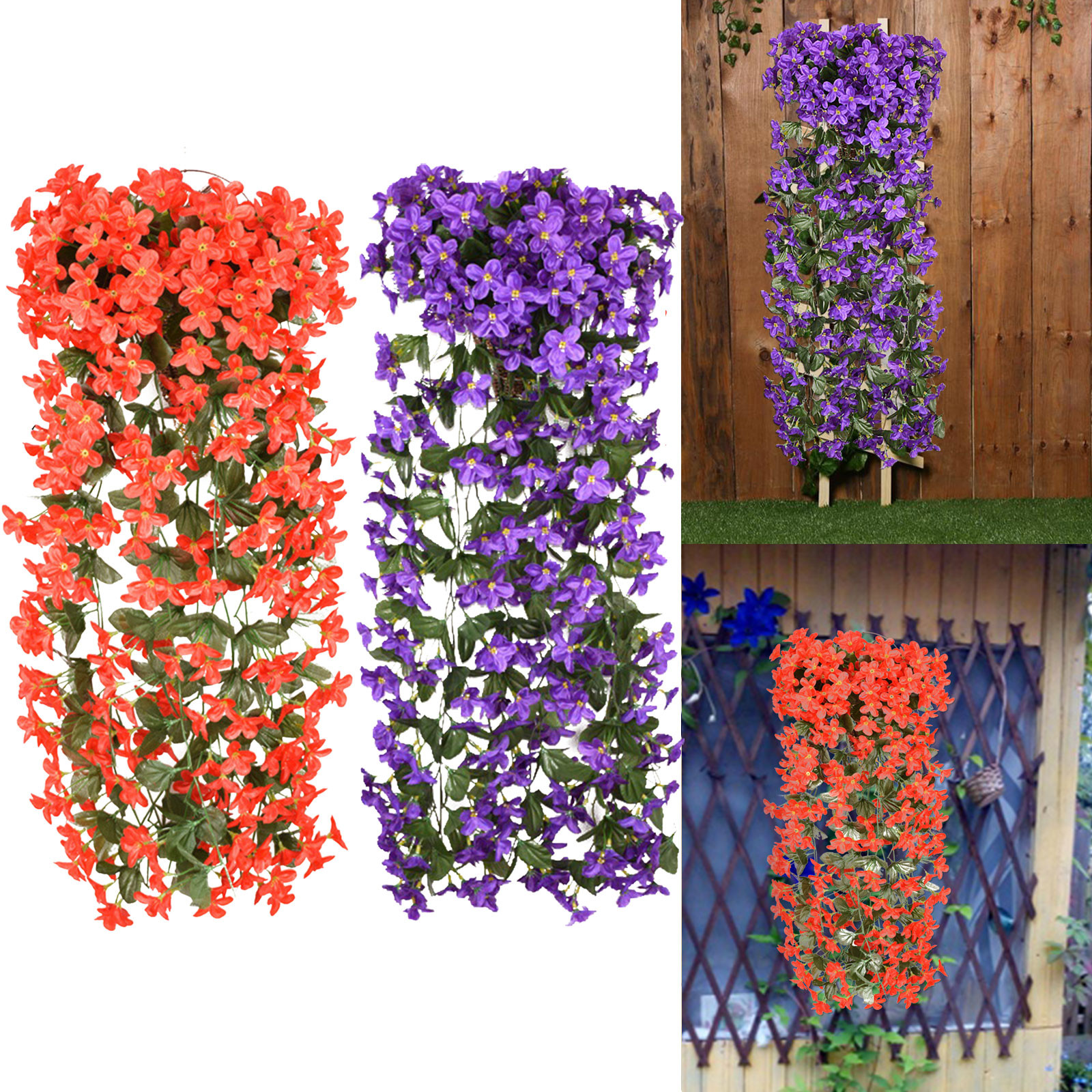 Fake Violet Silk Flowers for Wedding, Porch & Summer - Artificial ...