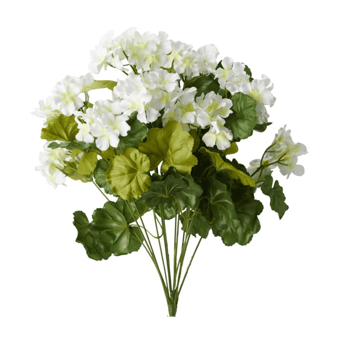 Fake White Geranium Bush - For Weddings, Bridal Showers, Indoor Spring ...