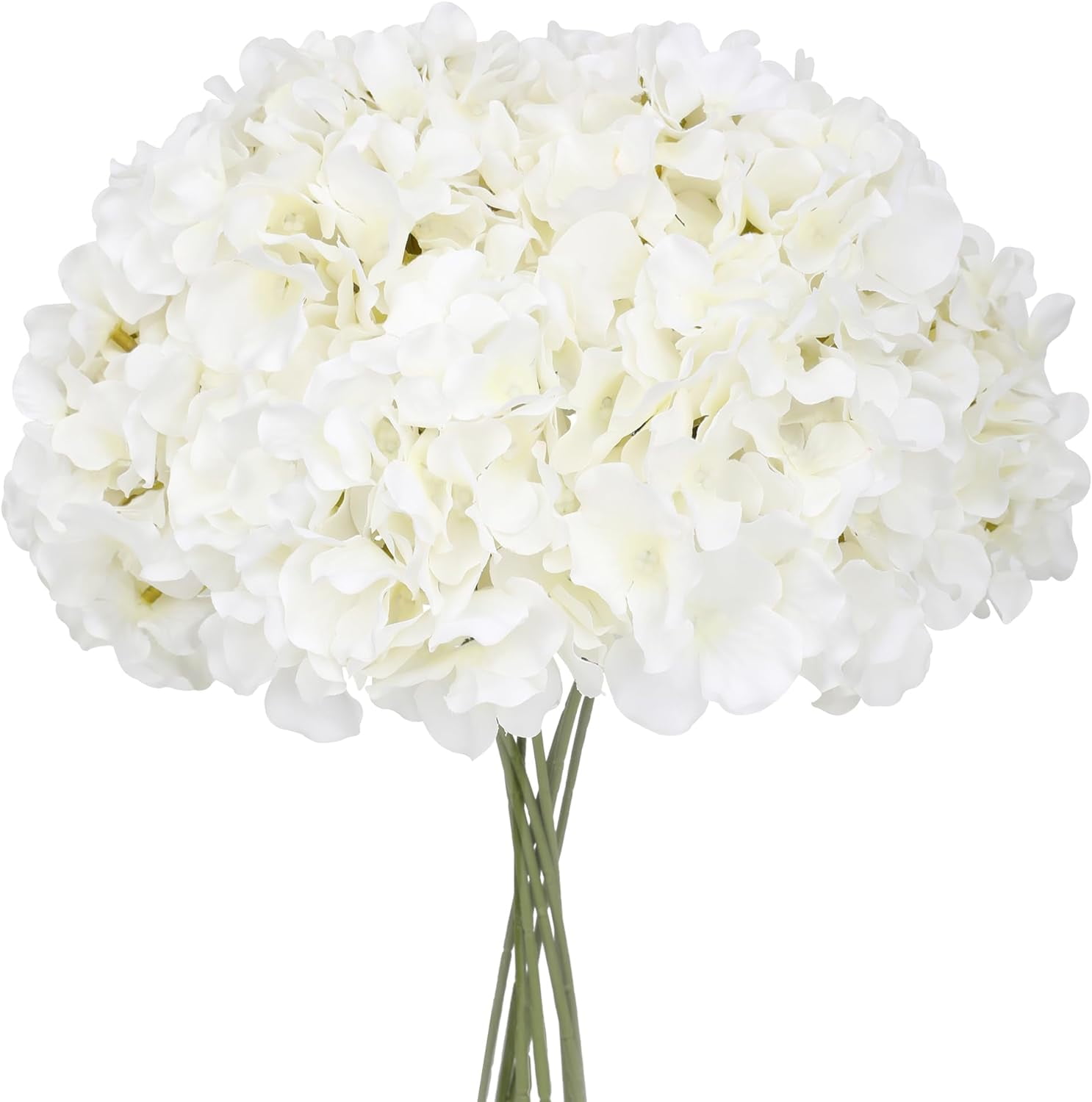 Fake White Hydrangea Artificial Flowers - Faux Silk Hydrangeas Flowers ...
