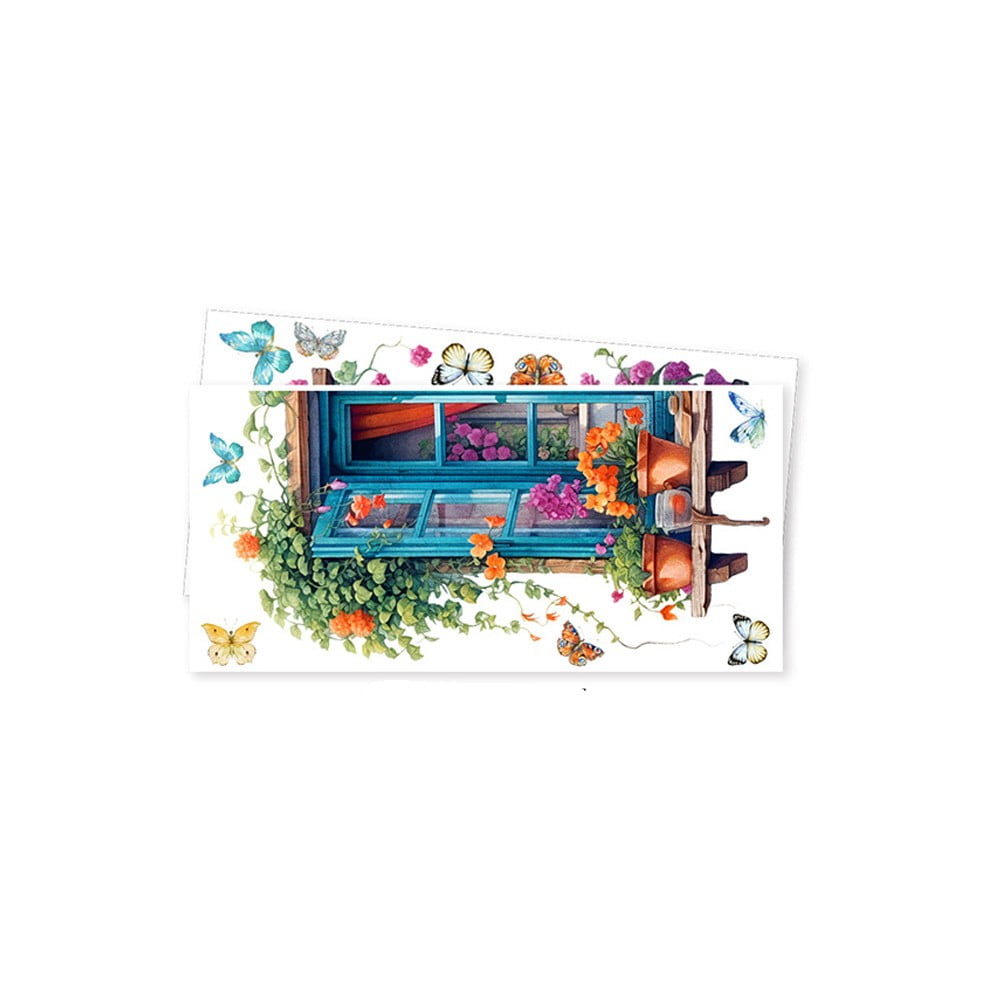 Fake Window Sills, Door Frames, Floral Butterfly Decorative Wall ...