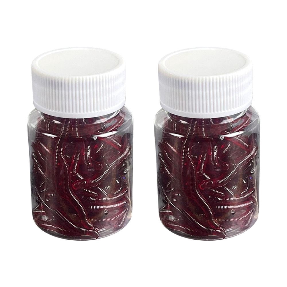 Fake Worms Fishing Lures, 200 Pcs Soft Plastic Simulated Worm Bait with ...