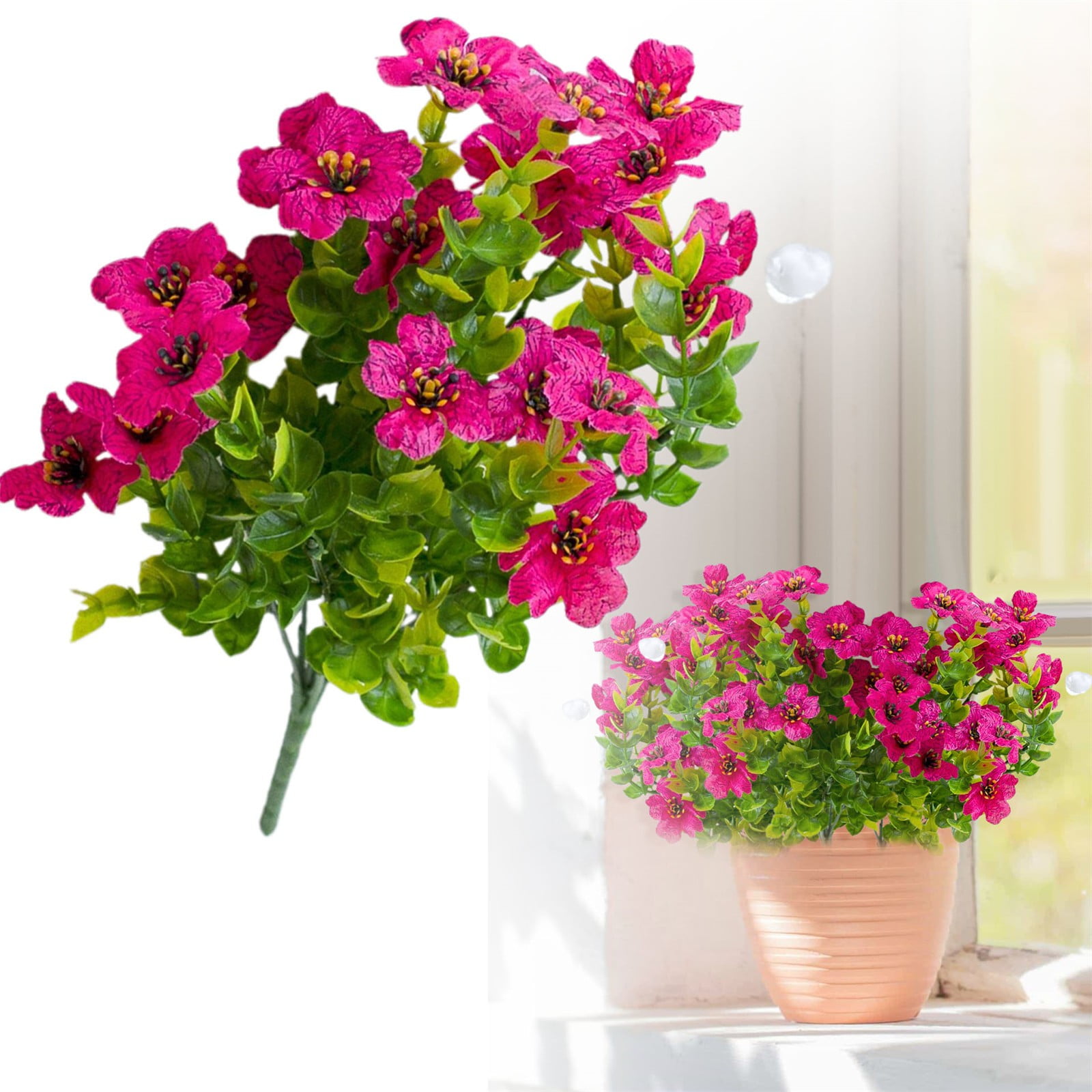 Fake Yard Plants, Faux Petunias Outdoor Uv Resistant, Faux Wall Plants ...