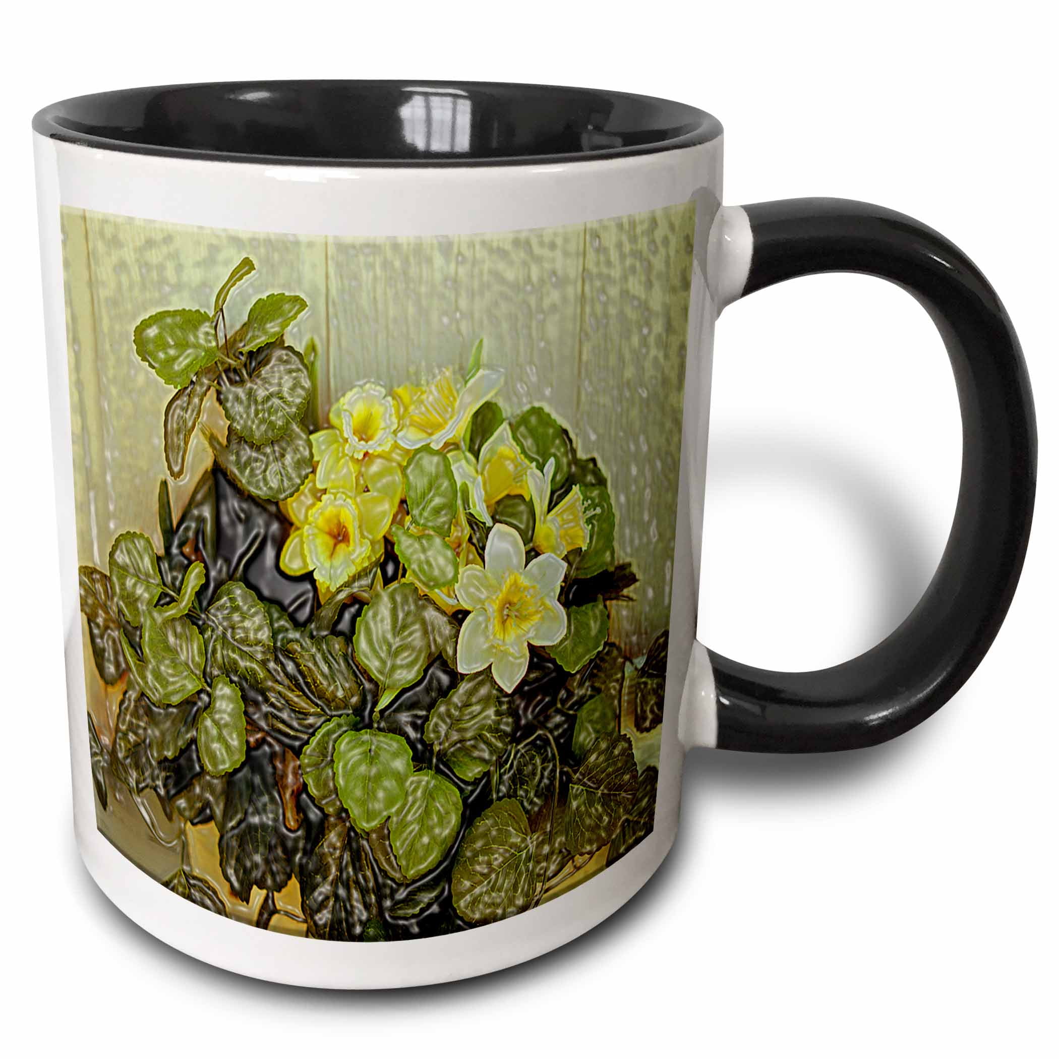 3drose, Fake Yellow Flowers with Green Leaves at a Trailer Park Done in ...