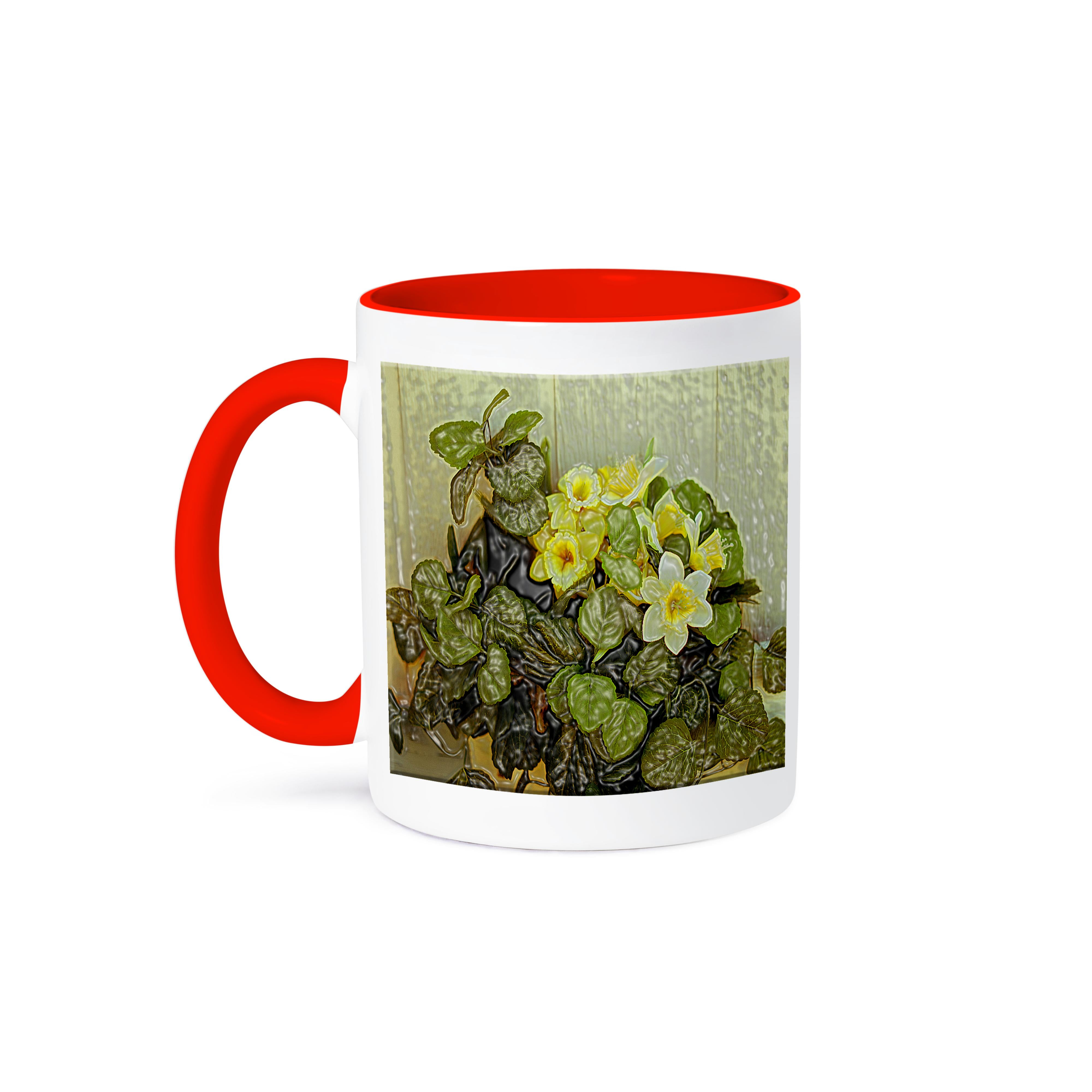 3dRose, Fake Yellow Flowers with Green Leaves at a Trailer Park Done in ...