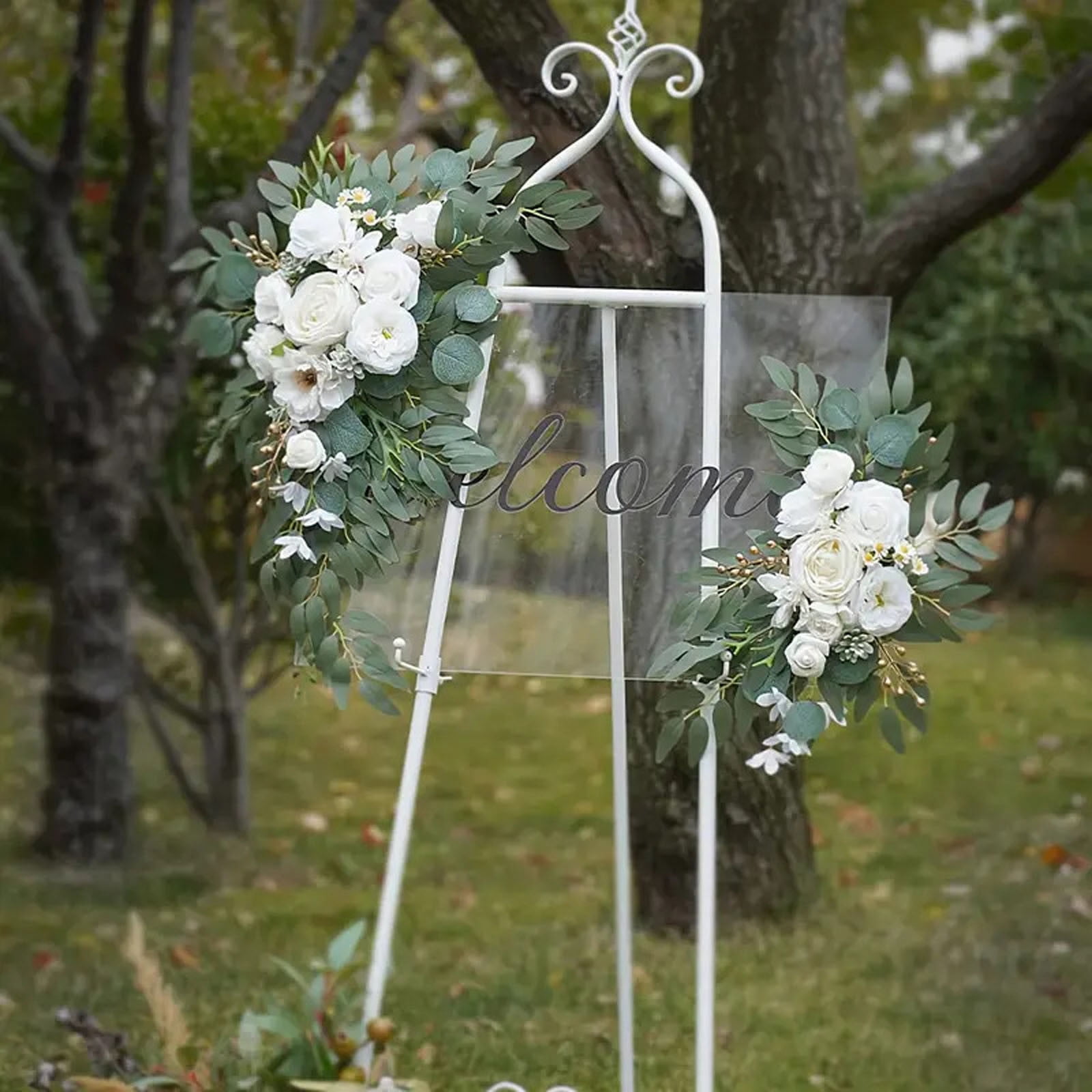 Fake flowers Chair Back Flower Simulation Bouquet Wedding Table ...