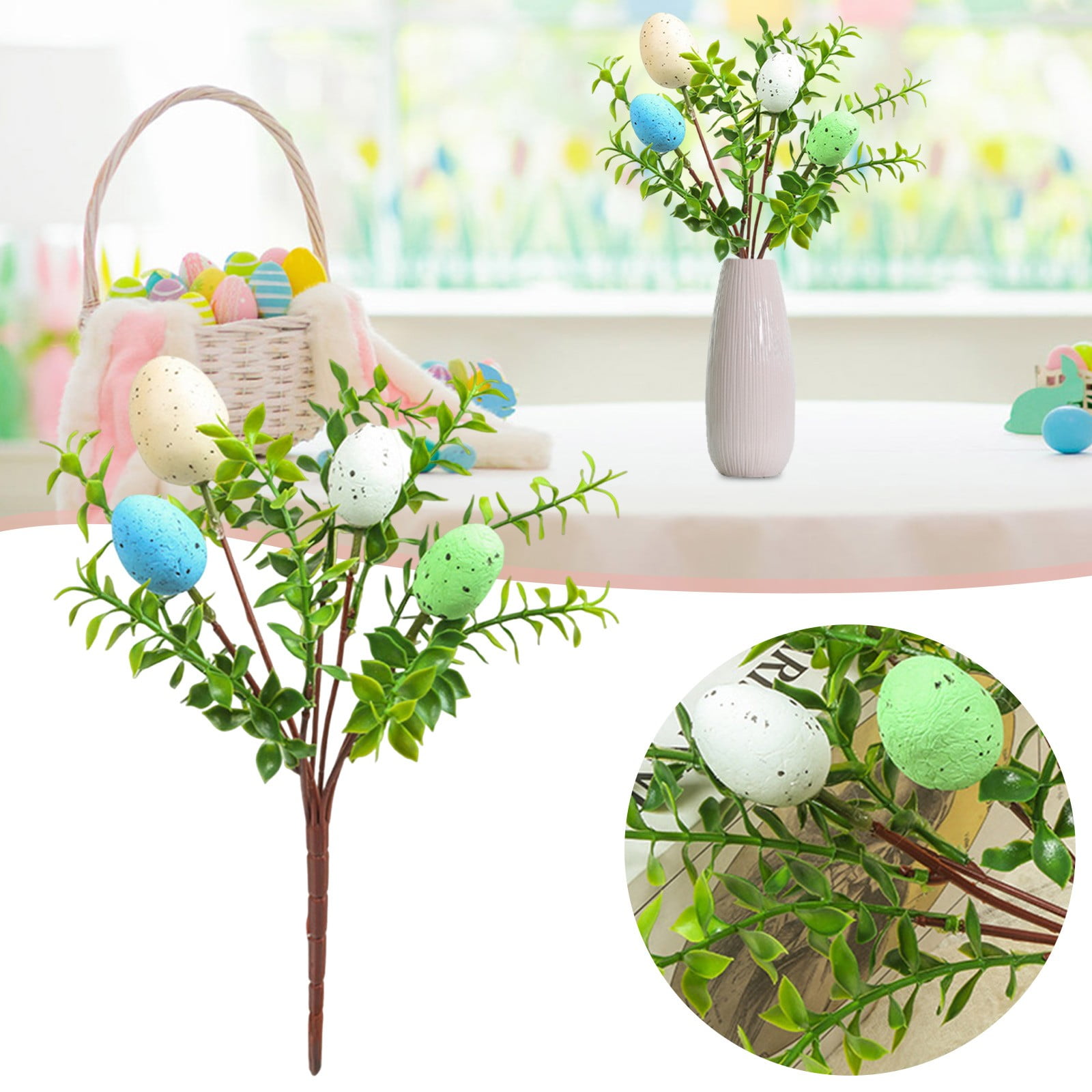 Fake flowers! Easter Egg Branch Artificial Easter Stem Creative Easter ...