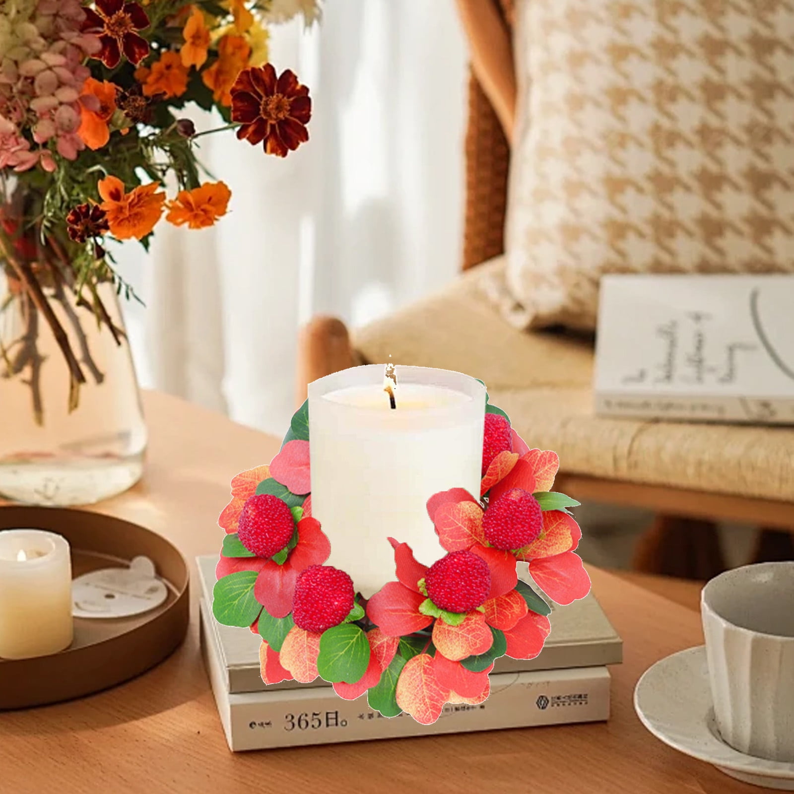 Fake flowers Simulation Garland New Simulation Strawberry Candle ...