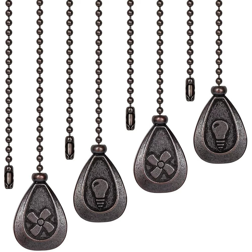 Fakrich 4 Pcs Retro Fan Pull Chain Ornaments Light Pull Chain Extension ...