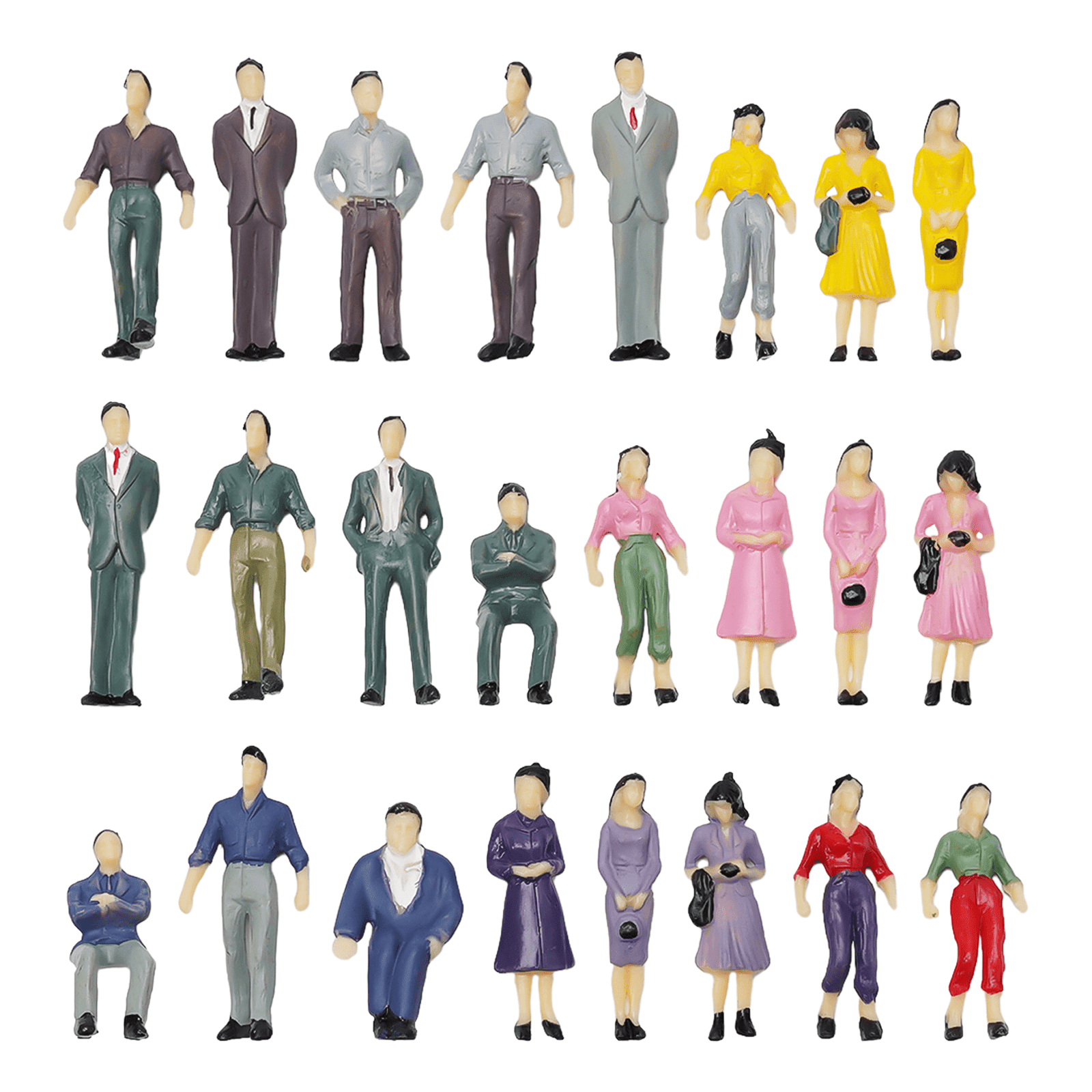 Fakrich 50 Pcs Sitting Passanger Figures,1:50 Scale Models People Set ...