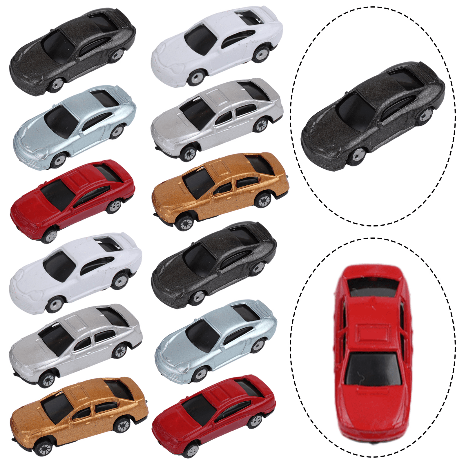 Fakrich 50Pcs Color Model Car N Scale 1:150 Model Railway Scenery Scene ...