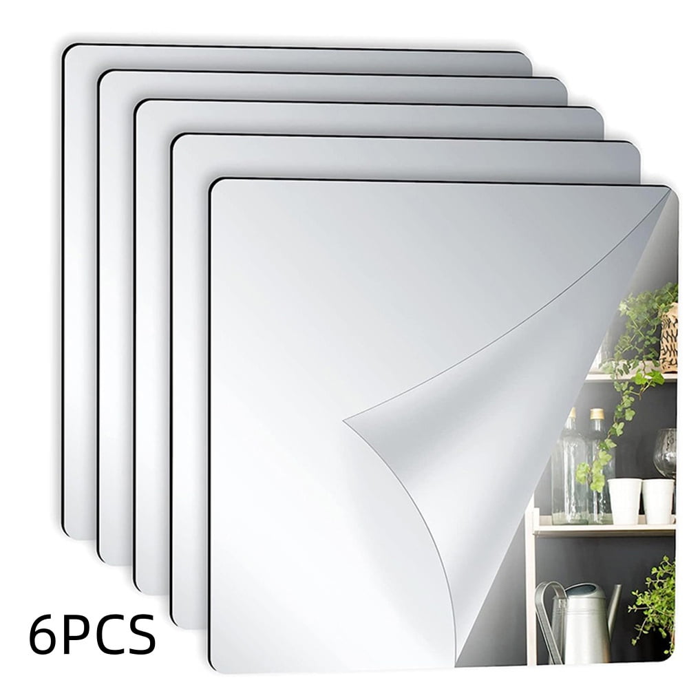 Fakrich 8" x 8" Acrylic Flexible Mirror Sheets, 6 Pack Self Adhesive ...