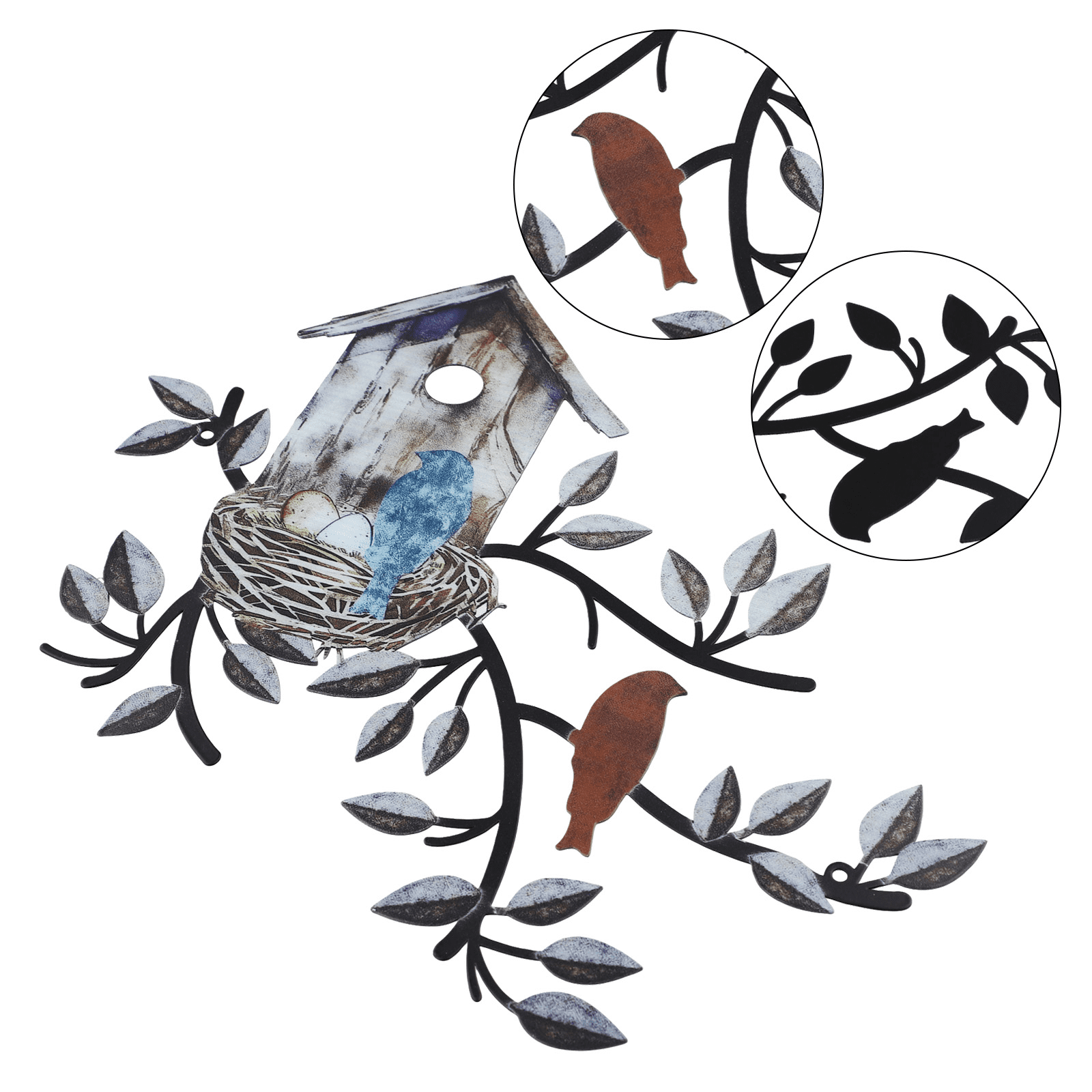 Fakrich Birds Wall Decor Metal Bird Decor for Wall Outdoor Bird Wall ...