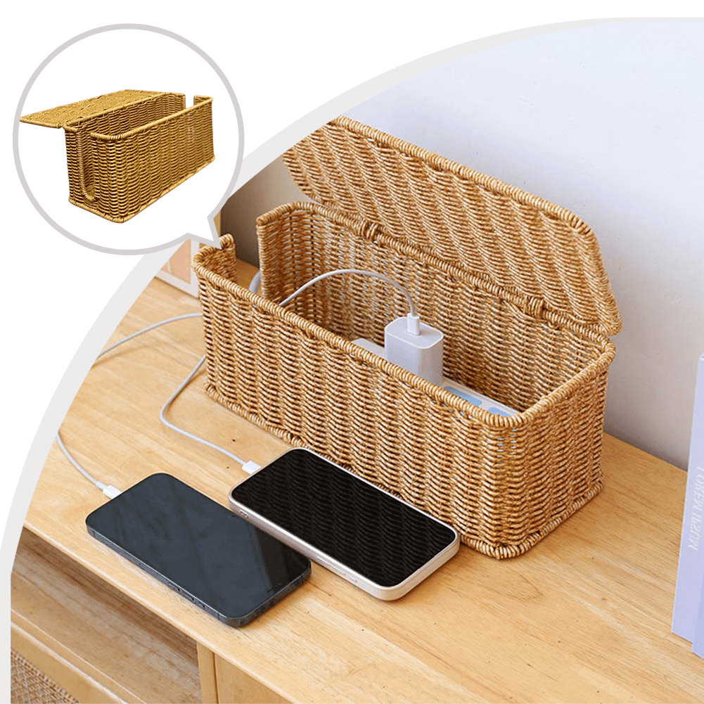 Fakrich Cable Management Box, Large Capacity Basket Holder, Imitation ...