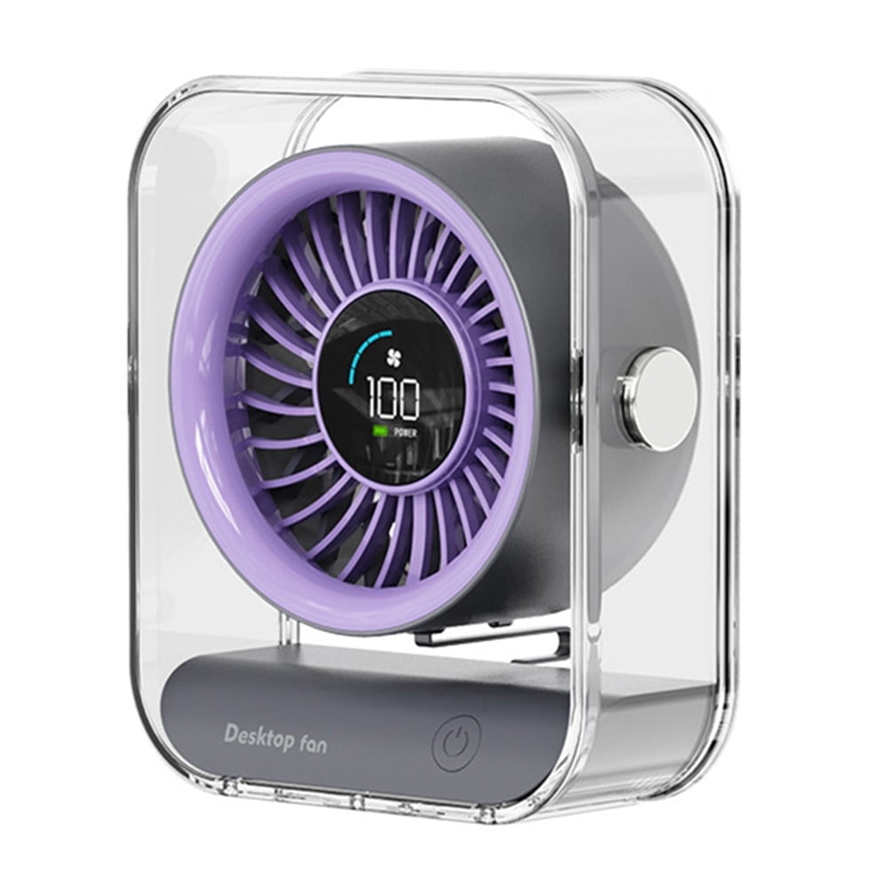 Fakrich Desk Fan, LED Display Small Portable Fans, Ultra Quiet ...