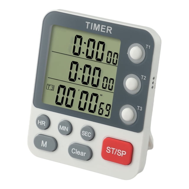 Fakrich Digital Dual Kitchen Timer, 3 Channels Count UP/Down Timer ...