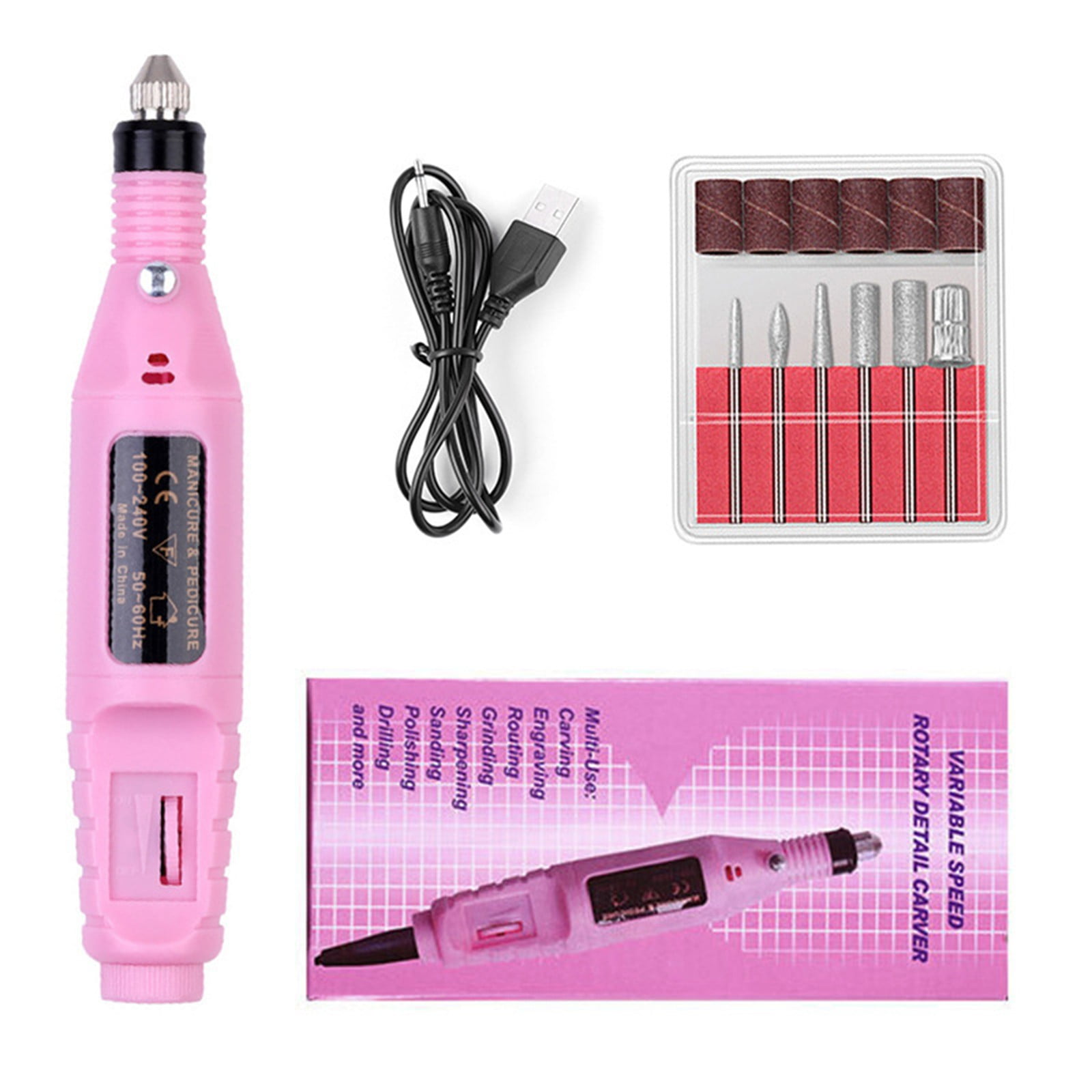 Fakrich Electric Nail File Drill, Portable 6 in 1 Kit Nail Drills for ...