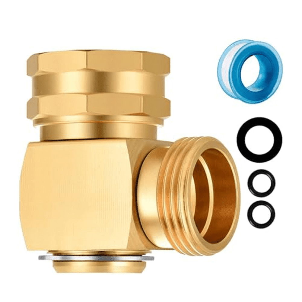 Fakrich Garden Hose Swivel Elbow Connector, 3/4" GHT Brass Pipe ...