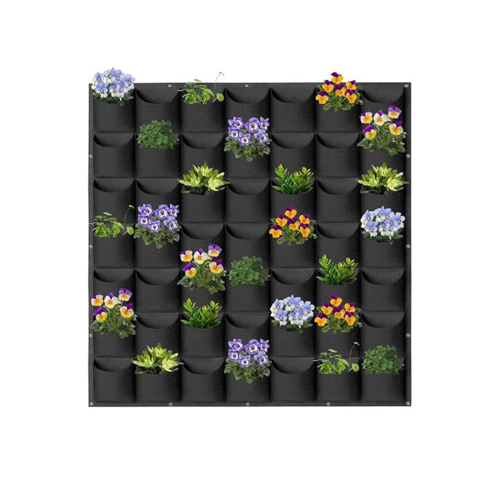 Fakrich Hanging Planting Grow Bags,49 Pockets Hanging Vertical Wall ...