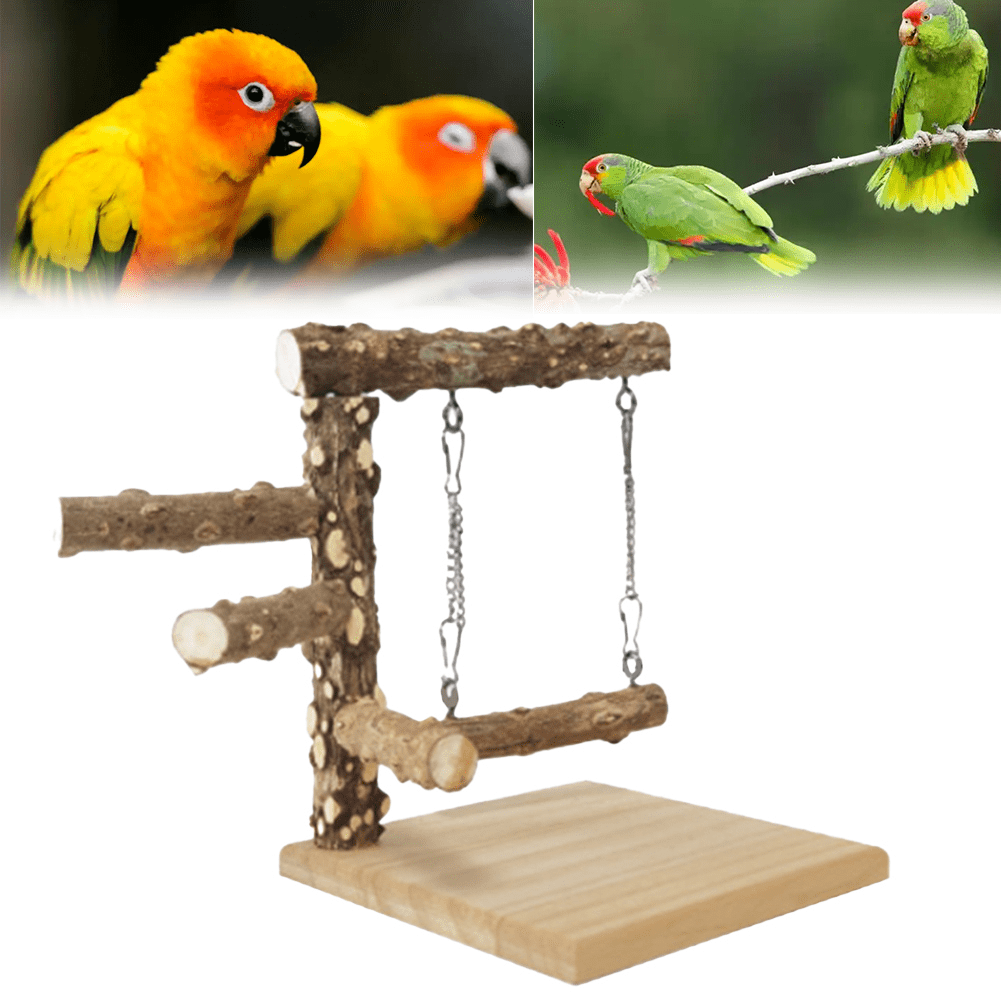 Fakrich Natural Bird Playground Bird Perches, Bird Cage Accessories ...