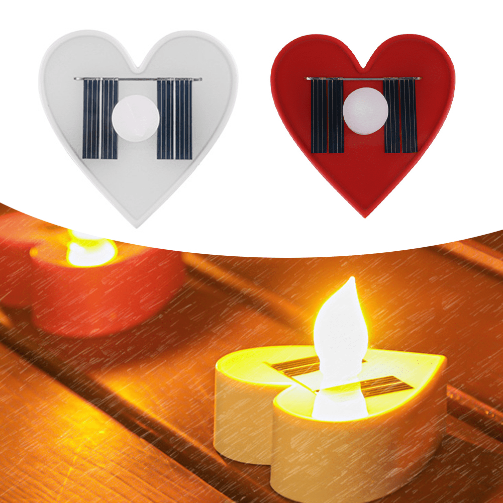 Fakrich Outdoor Solar Lights 6 Pack Love Shape Candle Lights Waterproof ...