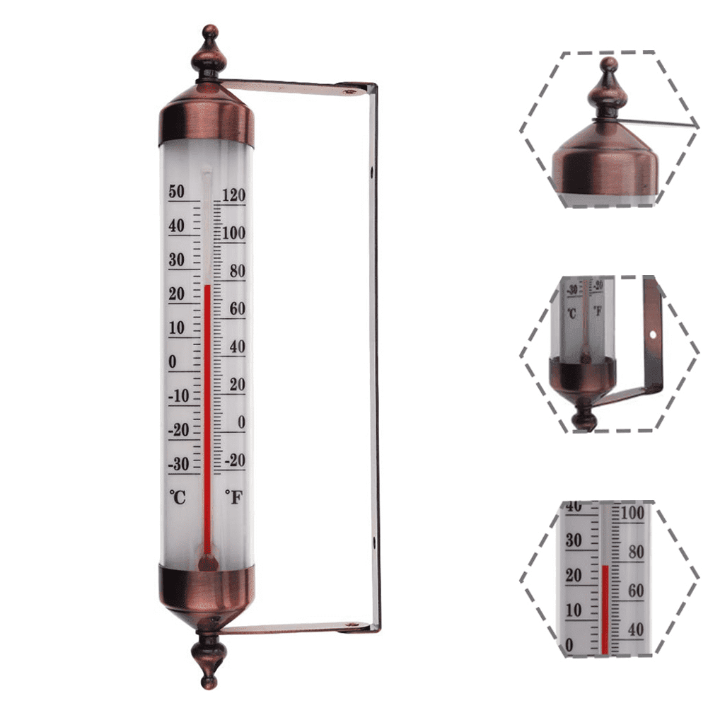 Fakrich Outside Thermometer with Bronze Effect Design,Stylish Outdoor ...