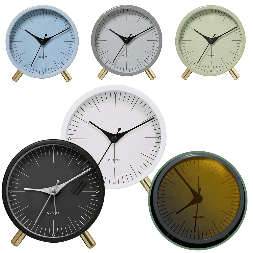 Fakrich Quartz Alarm Clock, Silent Pointer Table Clock ,4 Inches Alarm ...