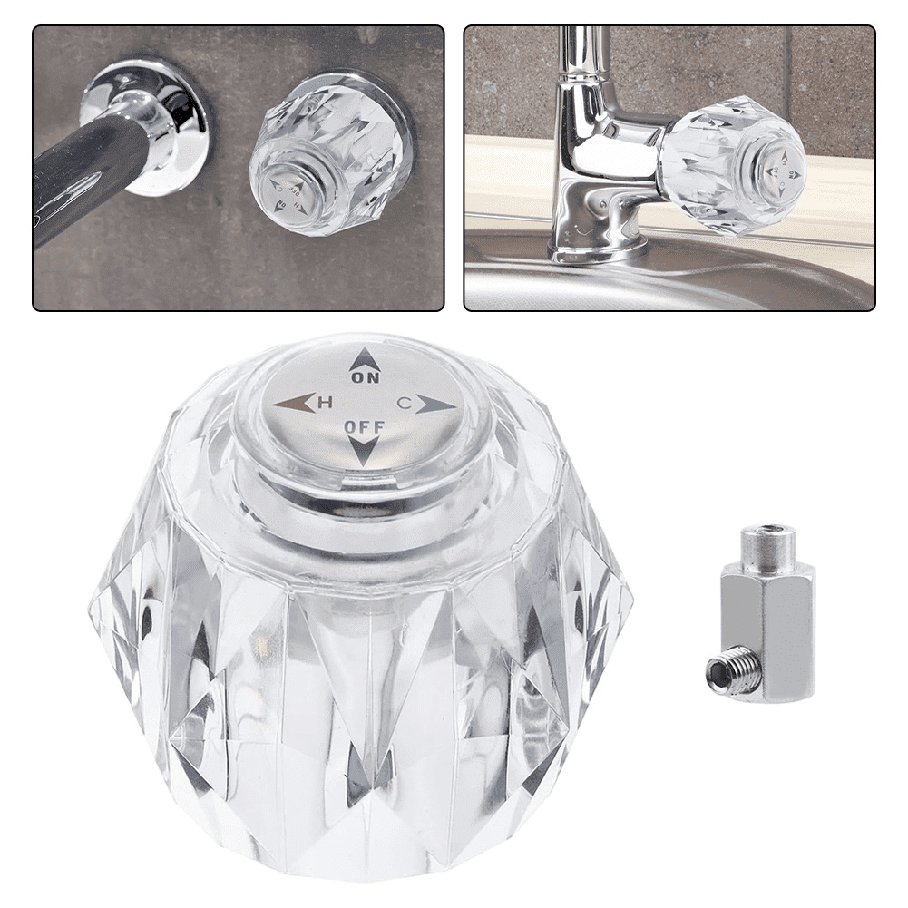 Fakrich Shower Knob Replacement, Clear Hot and Cold Bathtub Faucet ...