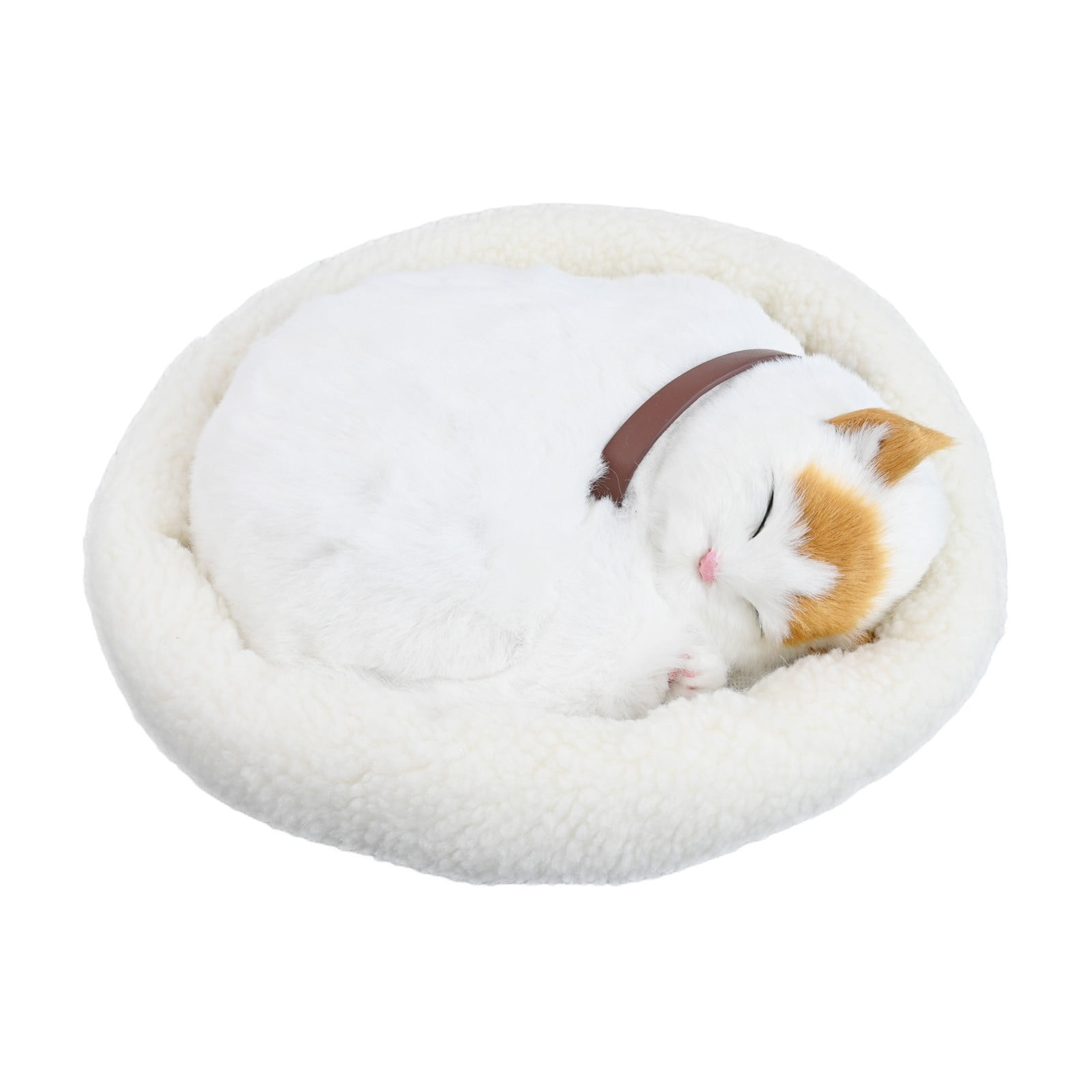 Fakrich Sleeping Toy Cat, Breathing Cuddly Cat Stuffed Animal Doll with ...