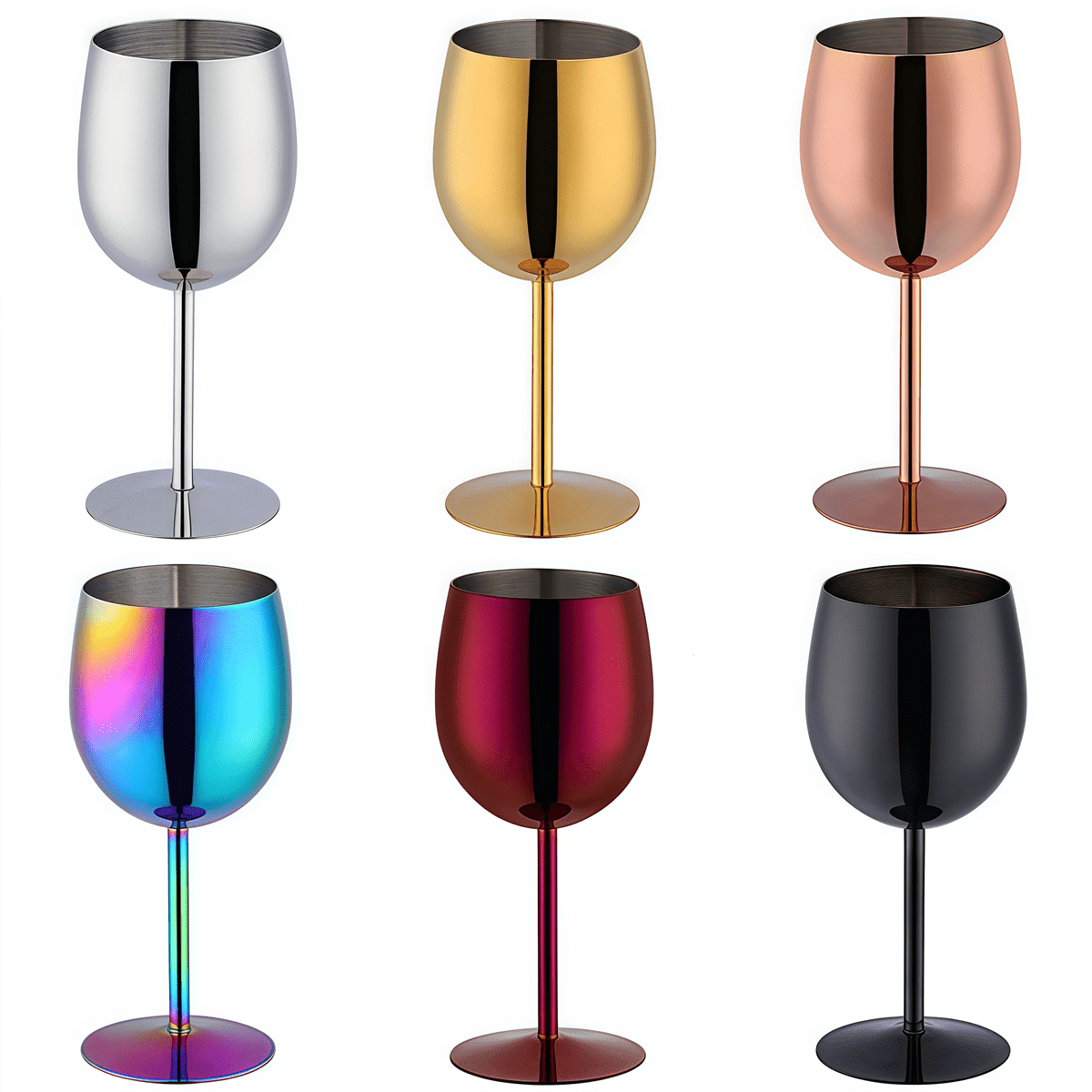 Fakrich Stainless Steel Wine Glasses, Metal Wine Glass, Unique Wine ...
