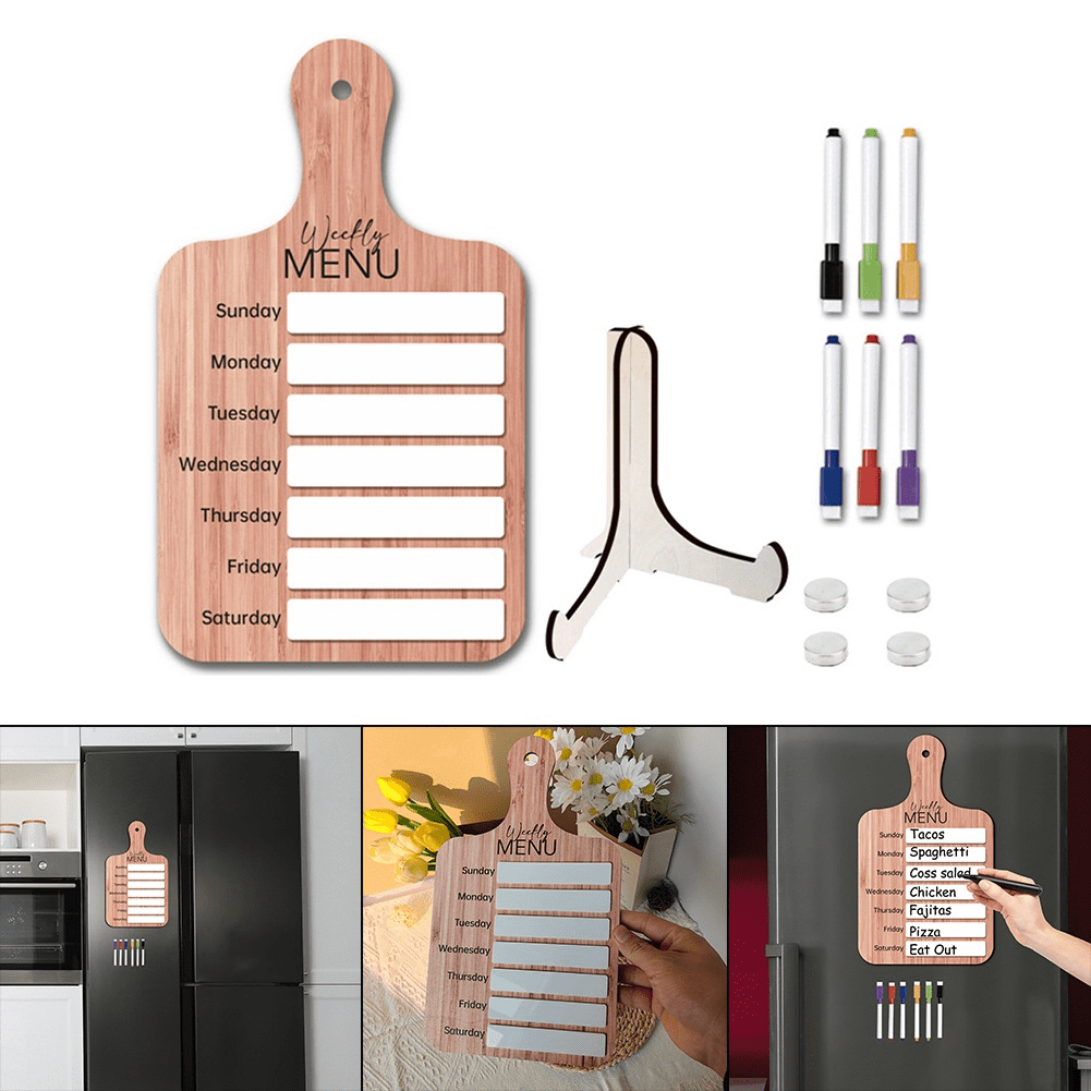 Fakrich Weekly Dinner Menu Board For Kitchen, Magnetic Meal Planner For ...