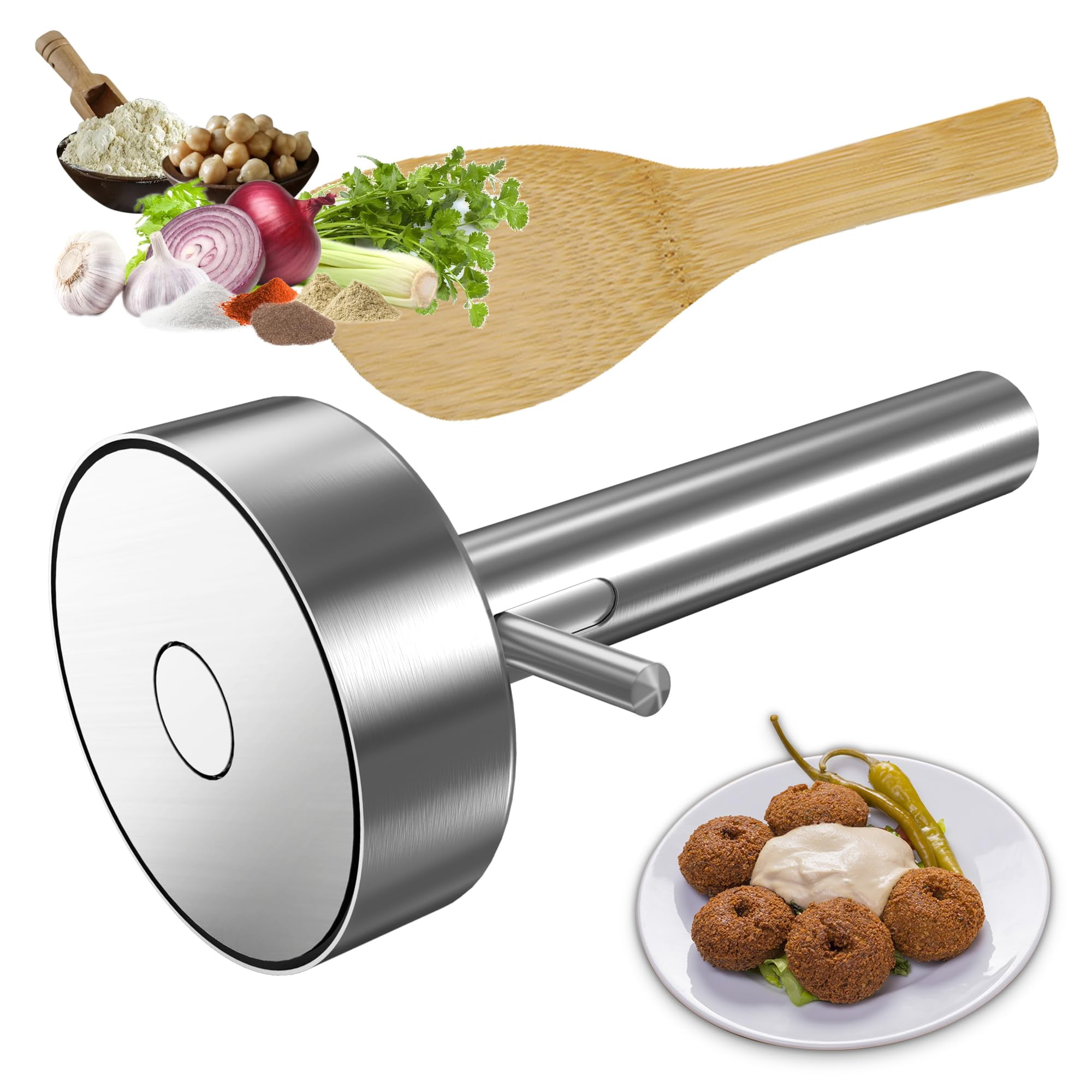 Falafel Scoop with Hole - Stainless Steel Professional Falafel Maker ...