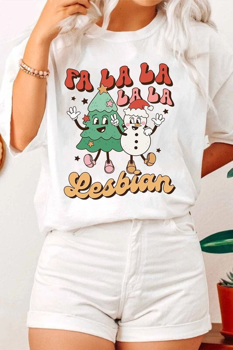 Falalala lesbian shirt | lesbian christmas shirt | retro butch shirt ...