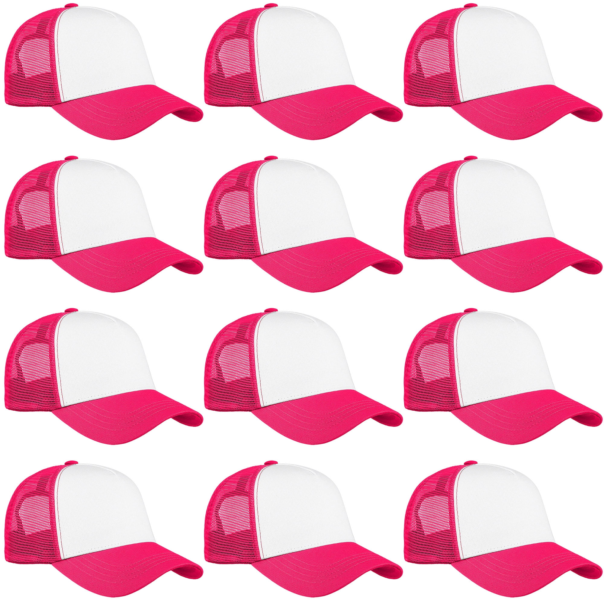 Falari 12 Pack Bulk Wholesale Mesh Trucker Hats 5 Panel Baseball Caps ...