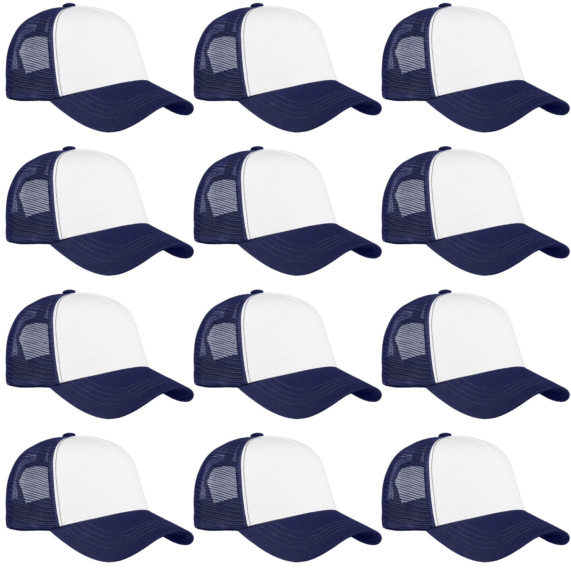 Falari 12 Pack Bulk Wholesale Mesh Trucker Hats 5 Panel Baseball Caps ...