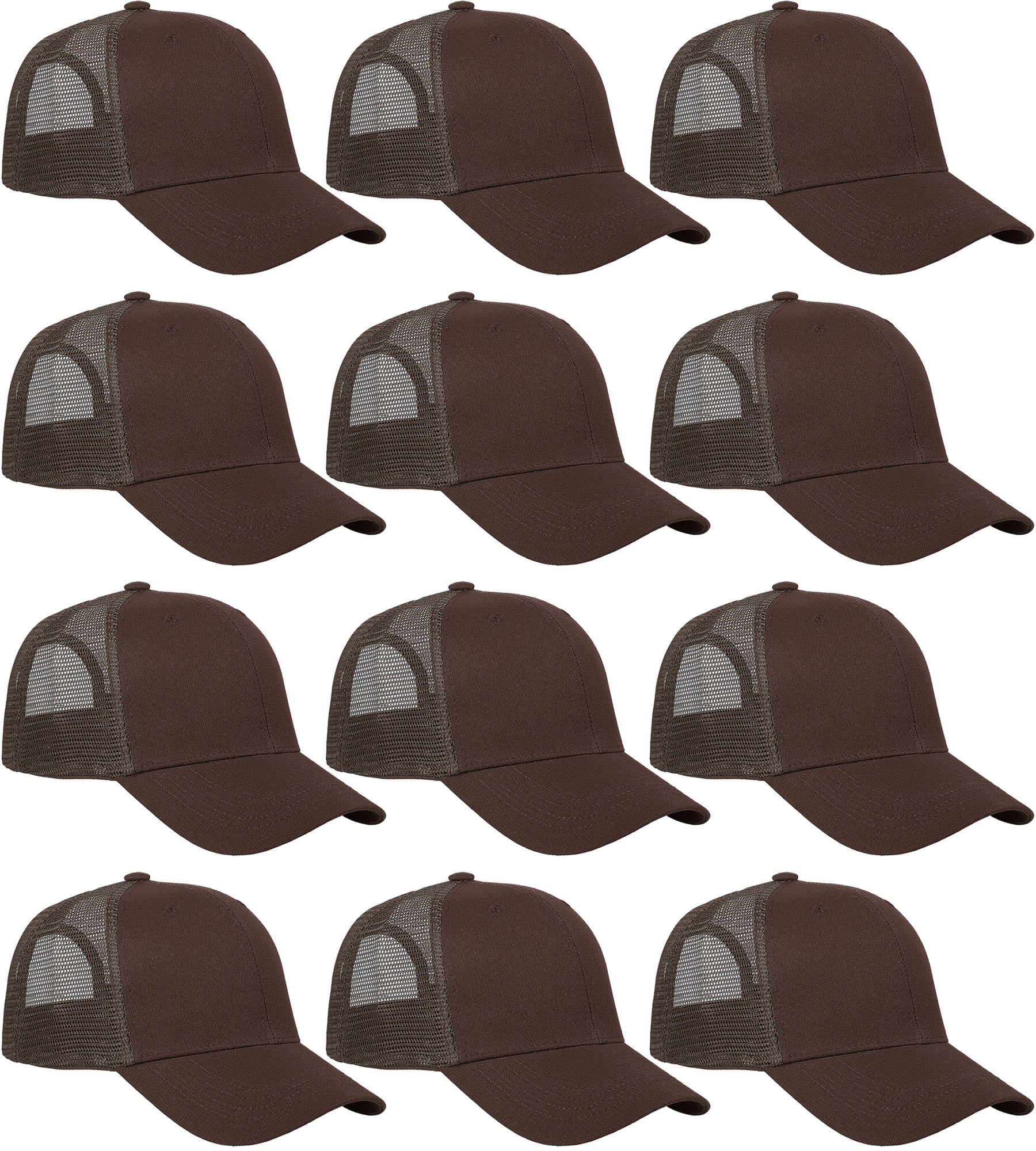 Falari 12 Pack Bulk Wholesale Mesh Trucker Hats 6 Panel Baseball Caps ...