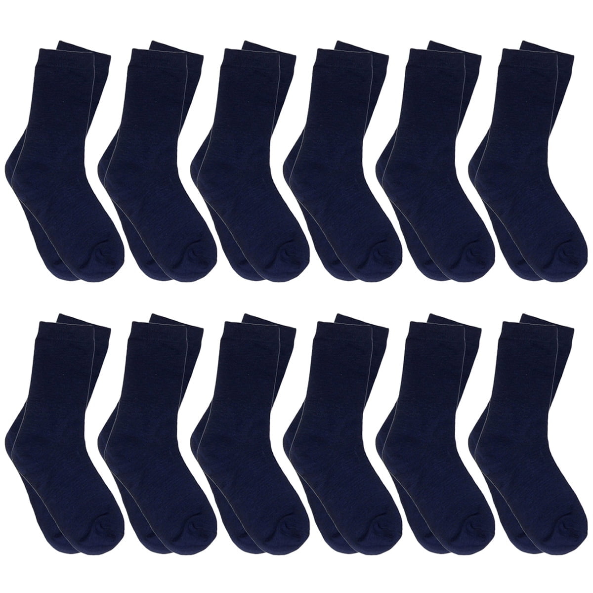 Falari 12 Pairs Boy Toddler Kids Cotton Crew Socks 6-8 Years Navy ...