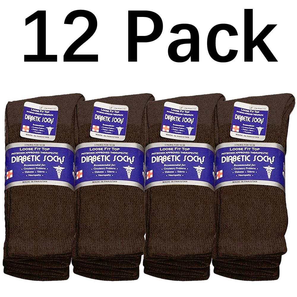Falari 12 Pairs Diabetic Crew Socks, Physician Approved, for ...