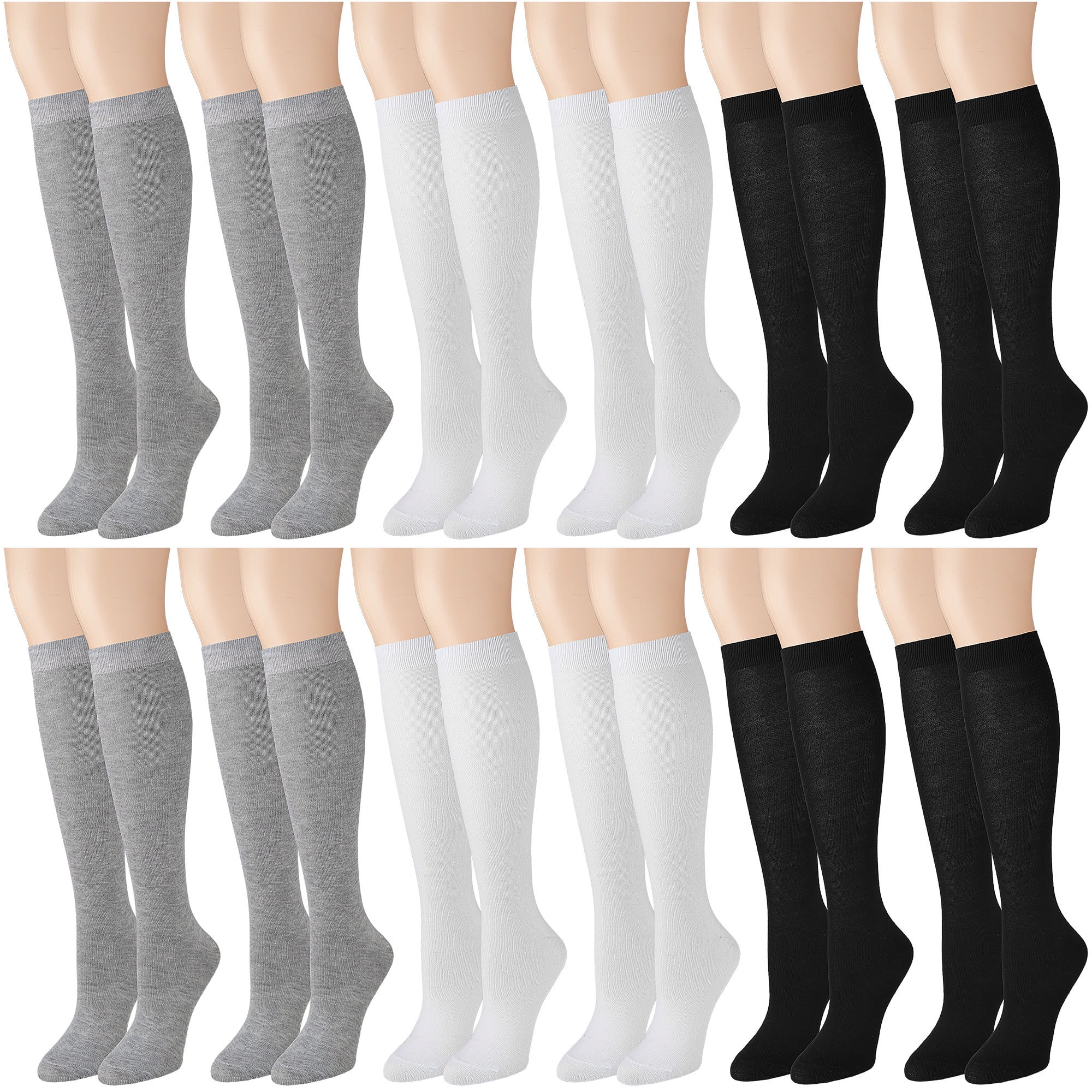 Falari 12 Pairs Women Knee High Socks Over the Calf Trouser Socks ...