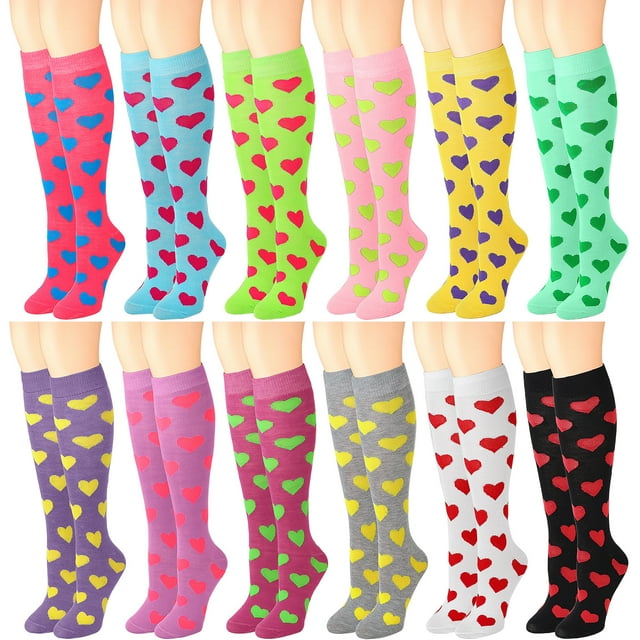 Falari 12 Pairs Women Knee High Socks Over the Calf Trouser Socks ...