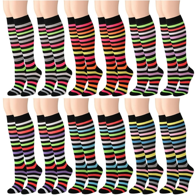 Falari 12 Pairs Women Knee High Socks Over the Calf Trouser Socks ...