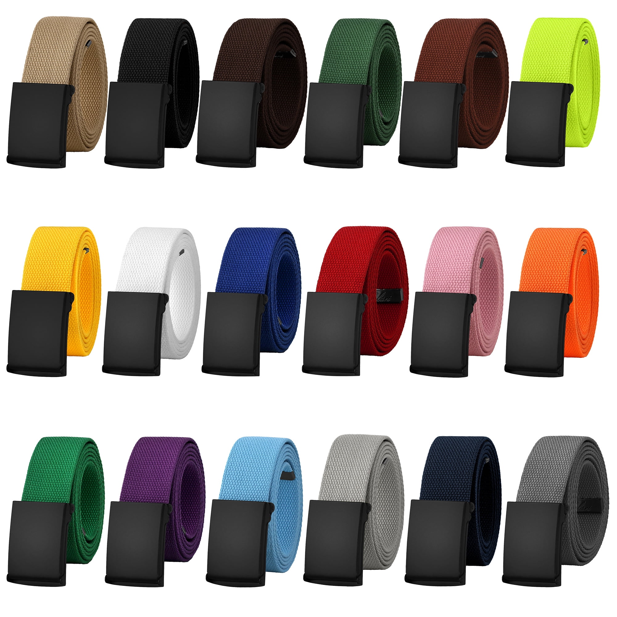 Falari 18 Pcs Mixed Canvas Web Belt Fully Adjustable Cut to Fit Golf ...