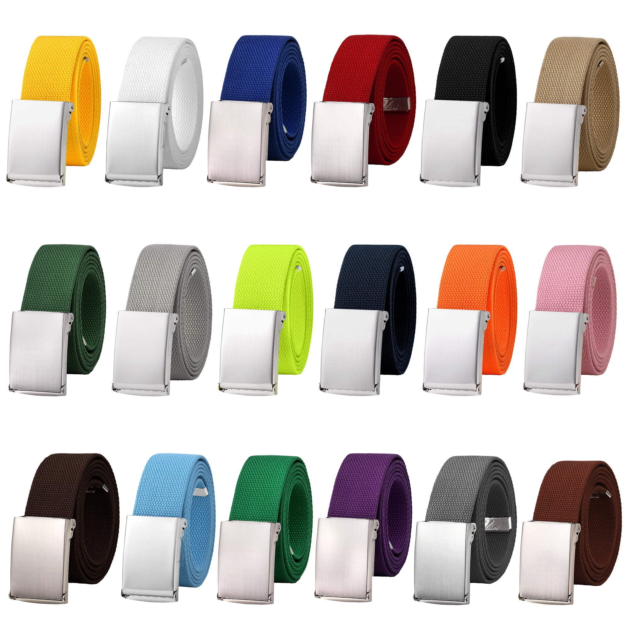 Falari 18 Pcs Mixed Canvas Web Belt Fully Adjustable Cut to Fit Golf ...